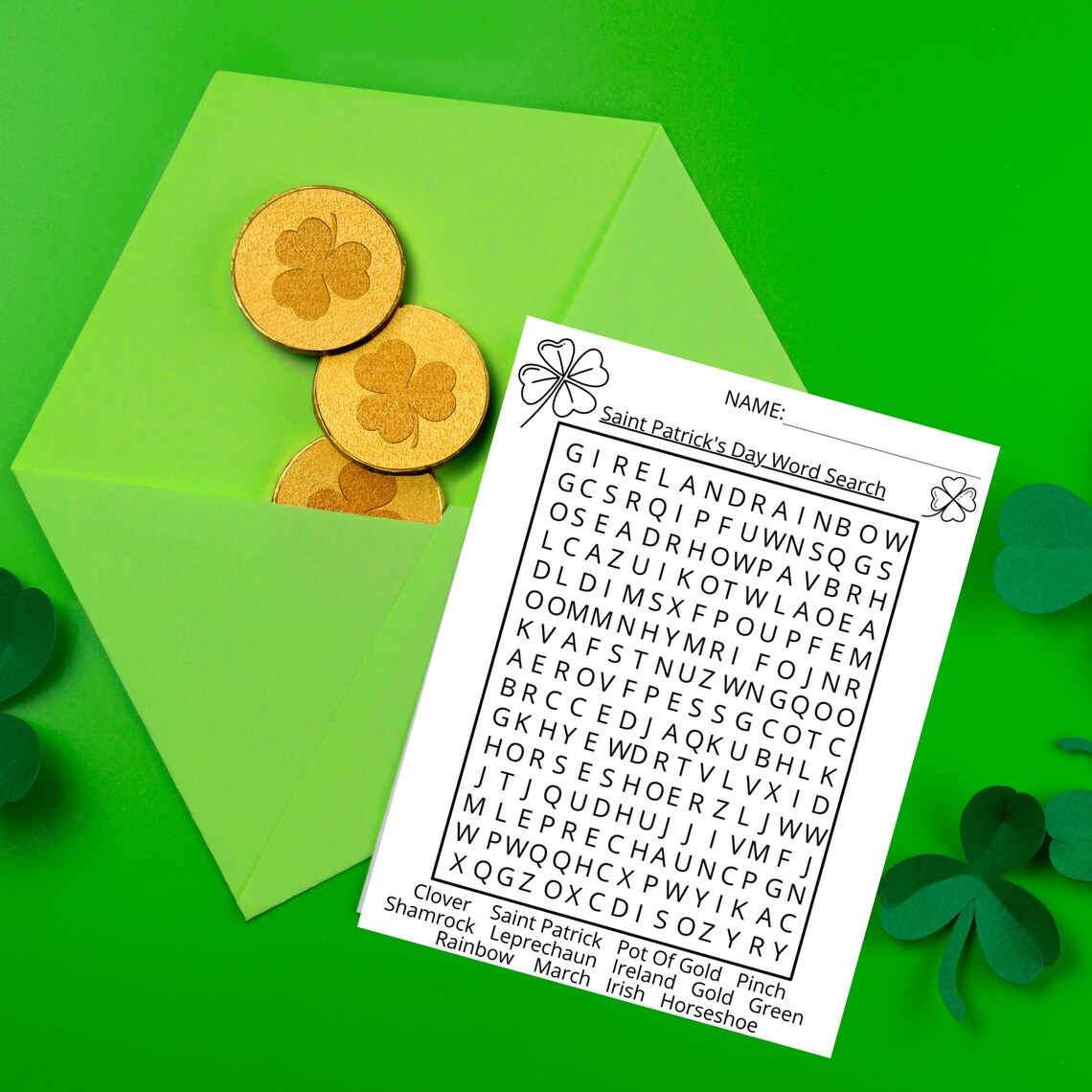 Saint Patrick's Day Word Search Puzzle, Printable Digital Download - Etsy