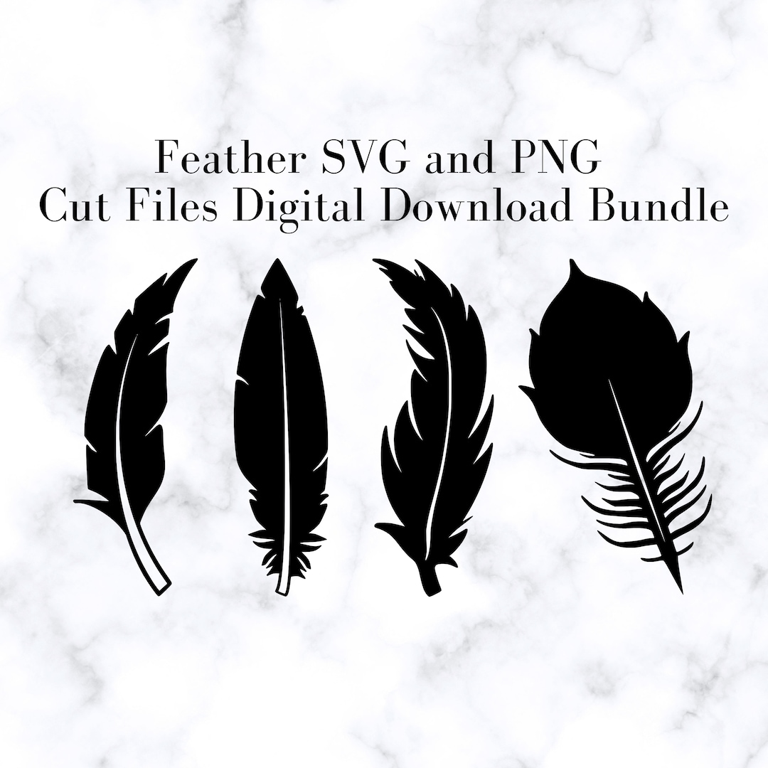 Bundle of Feathers SVG and PNG Cut Files, Digital Download Bundle - Etsy