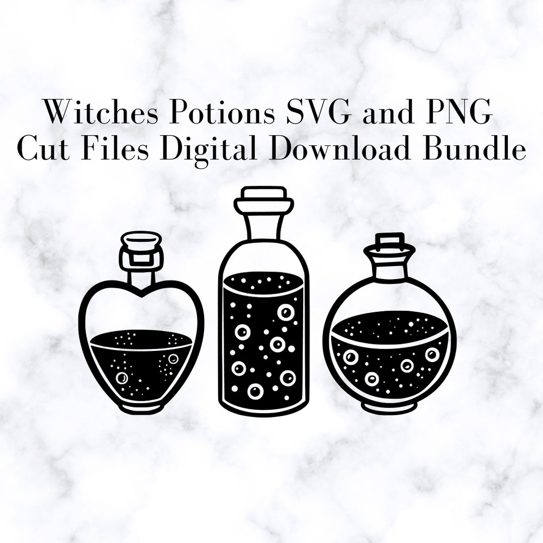 Witches Potions SVG and PNG Cut Files, Digital Download Bundle - Etsy
