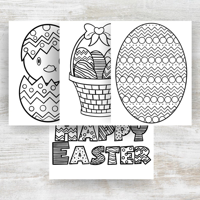 Easter Coloring Page Bundle, PNG Digital Download - Etsy