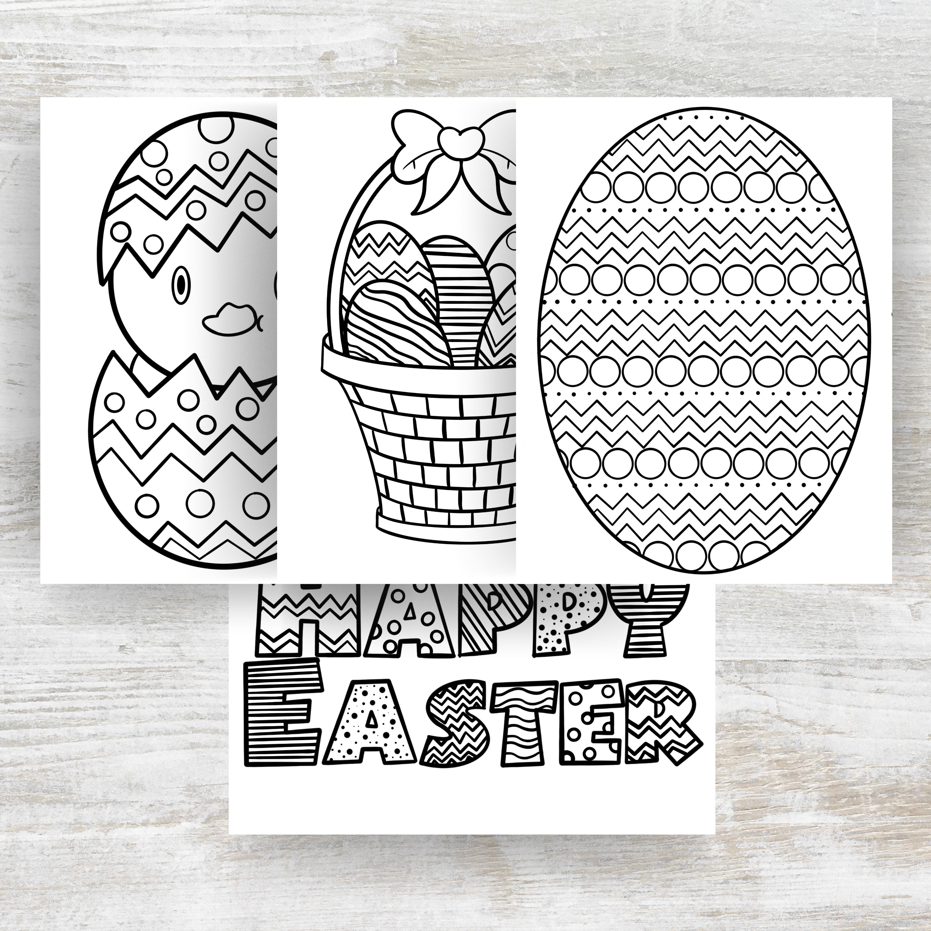 Easter Coloring Page Bundle, PNG Digital Download - Etsy