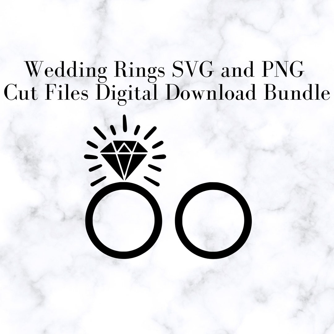 Wedding Rings SVG and PNG Cut Files, Digital Download Bundle - Etsy