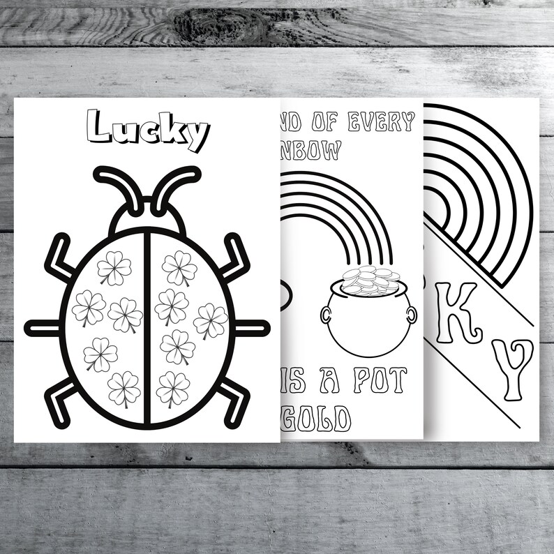 Saint Patricks Day Coloring Page Bundle, Printable Digital Download - Etsy