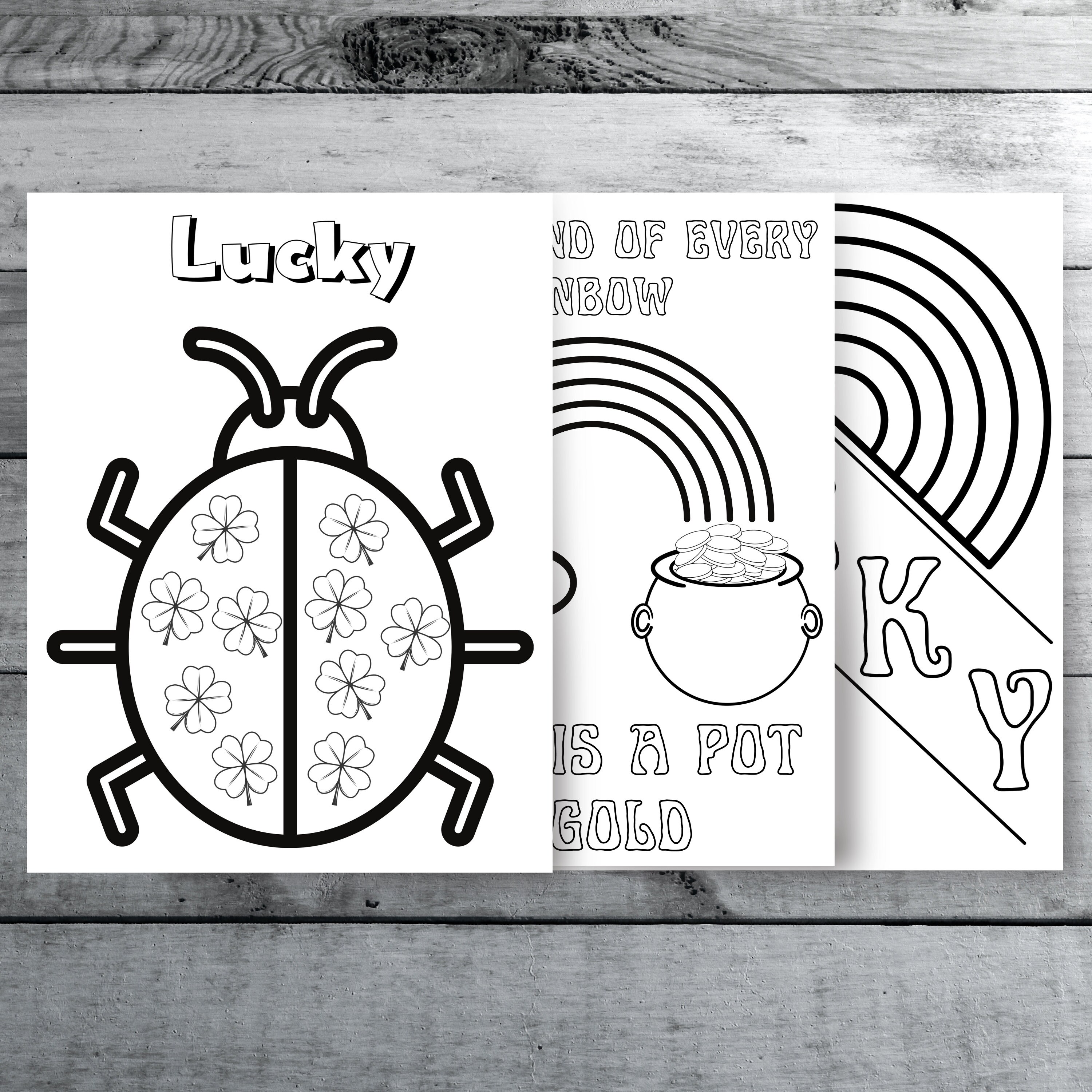 Saint Patricks Day Coloring Page Bundle, Printable Digital Download - Etsy