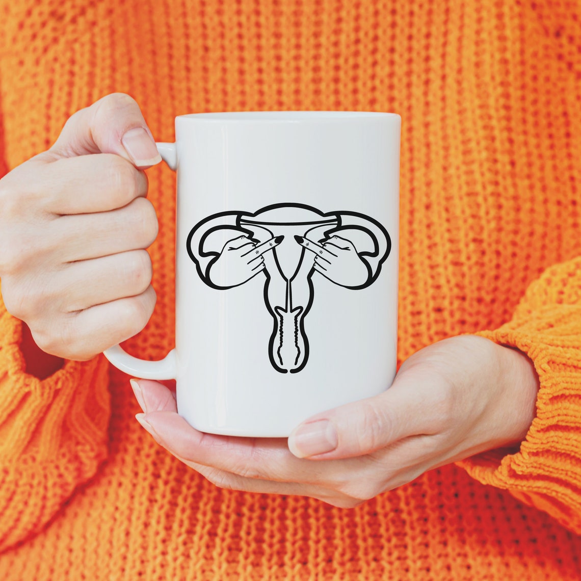 Uterus With Middle Fingers SVG and PNG Cut Files, Digital Download ...