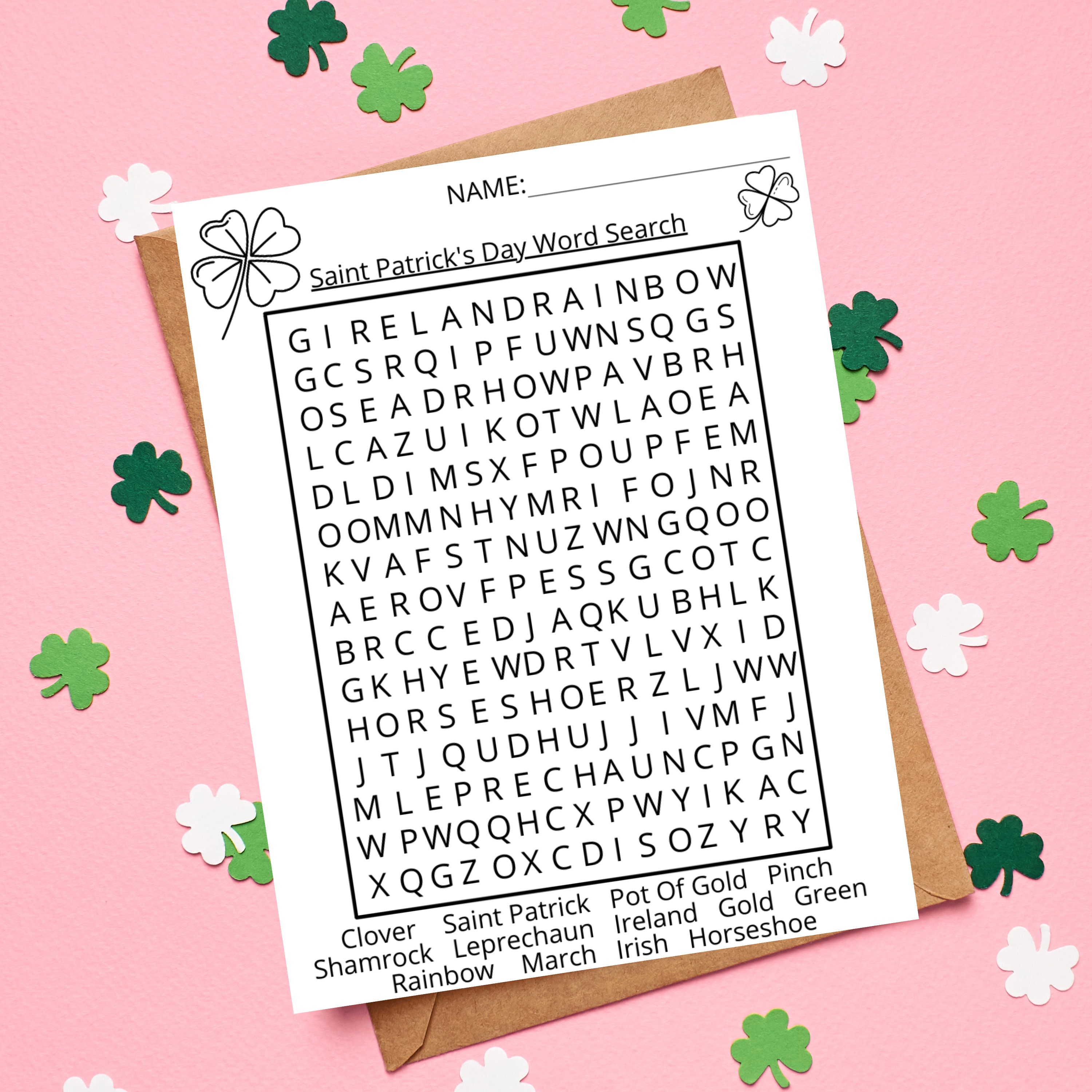 Saint Patrick's Day Word Search Puzzle, Printable Digital Download - Etsy