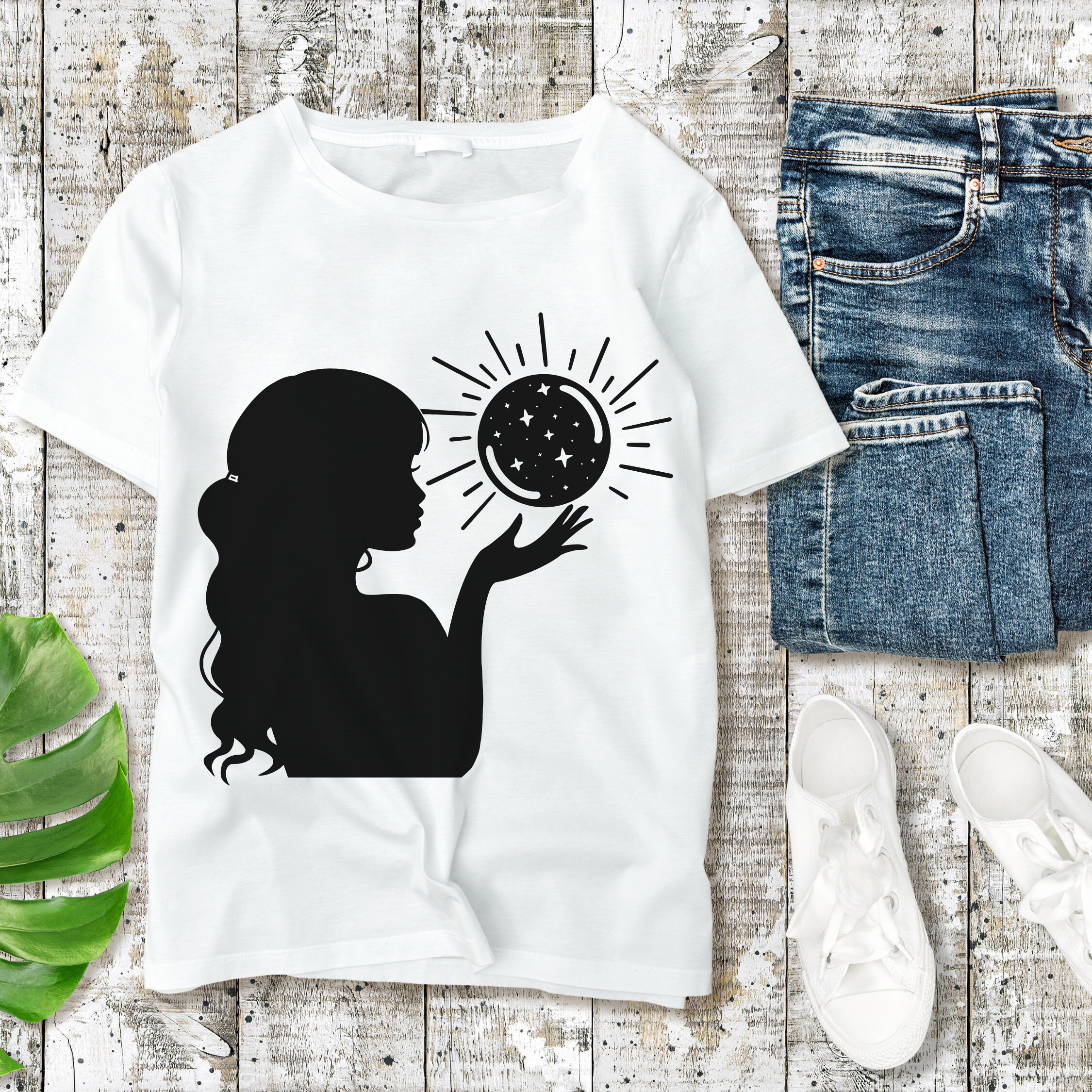 Witch and Crystal Ball SVG and PNG Cut Files, Digital Download Bundle ...