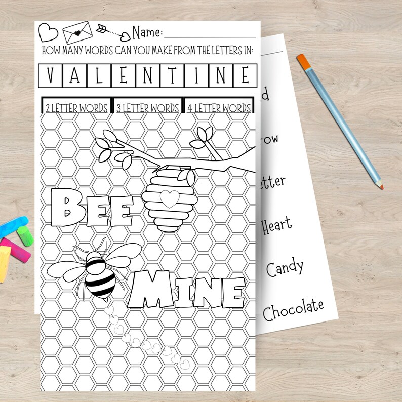 Valentines Day Learning Activity Bundle Printable Digital Download - Etsy