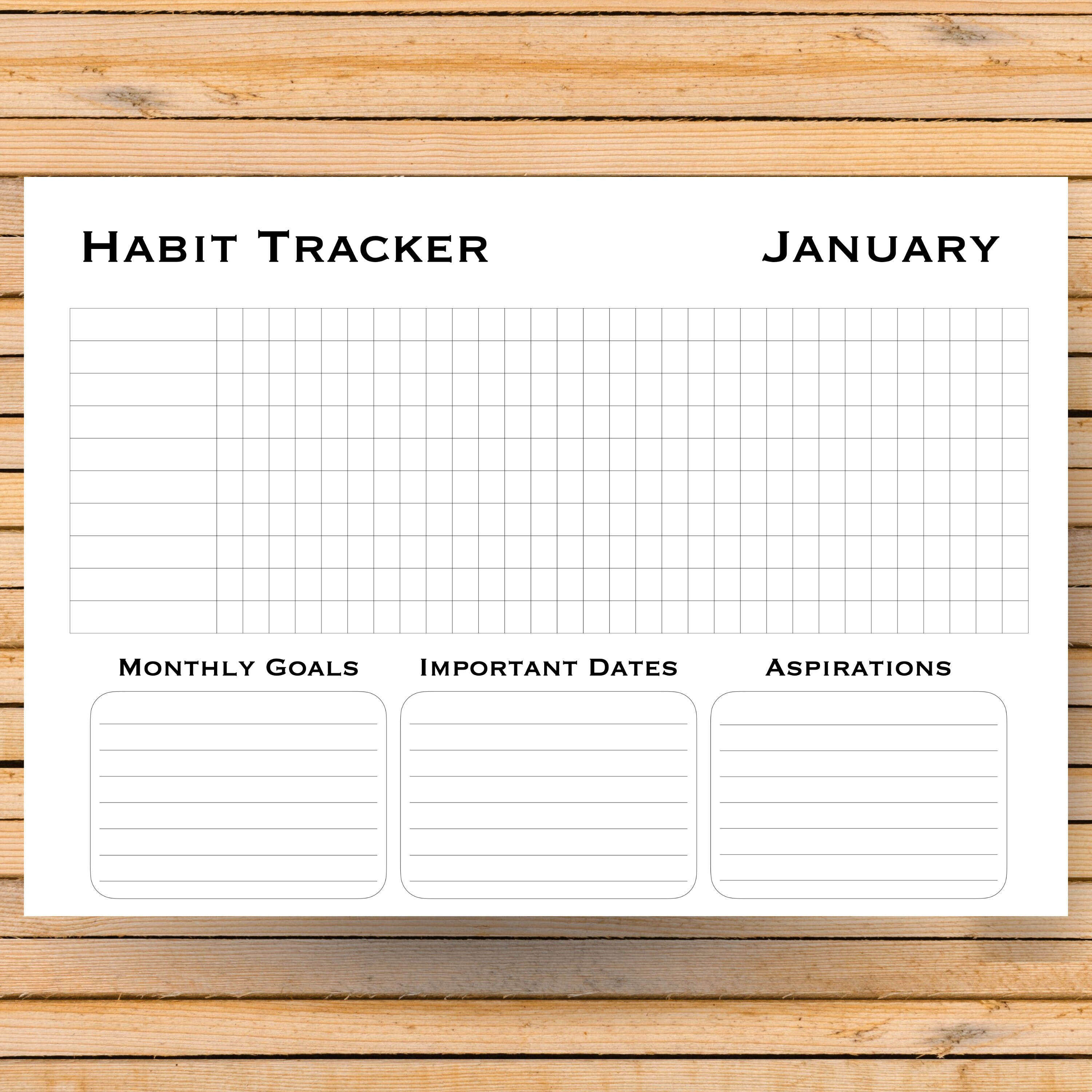 Blank Monthly Habit Tracker Bundle, Printable Digital Download - Etsy