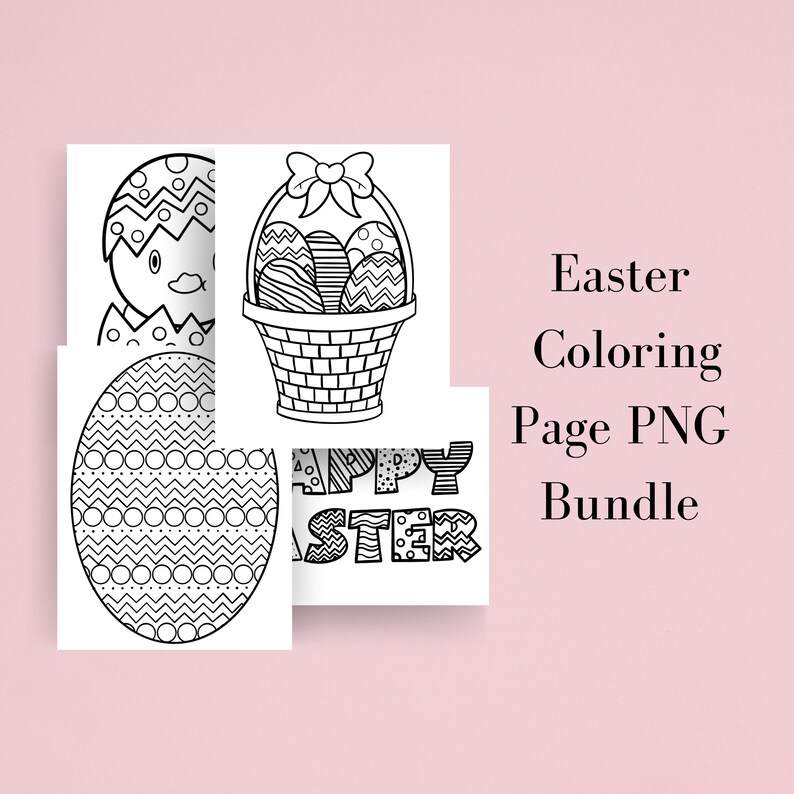 Easter Coloring Page Bundle, PNG Digital Download - Etsy