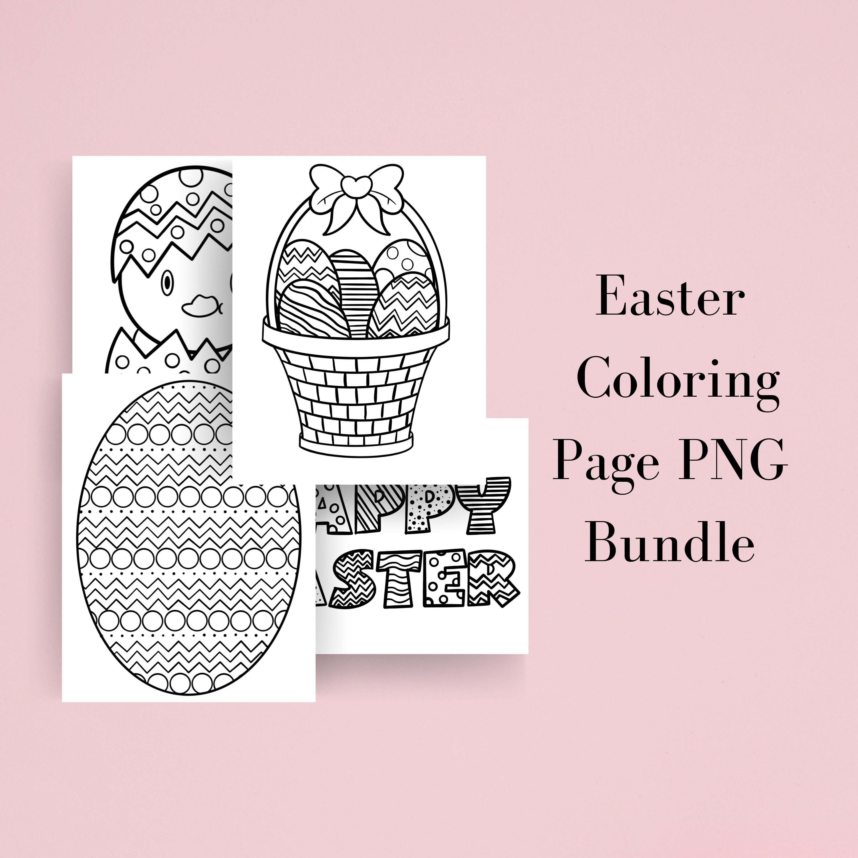 Easter Coloring Page Bundle, PNG Digital Download - Etsy