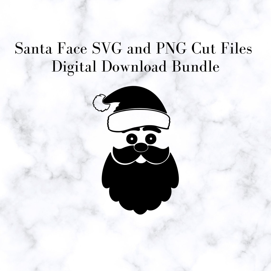 Santa Face SVG and PNG Cut Files, Digital Download Bundle - Etsy