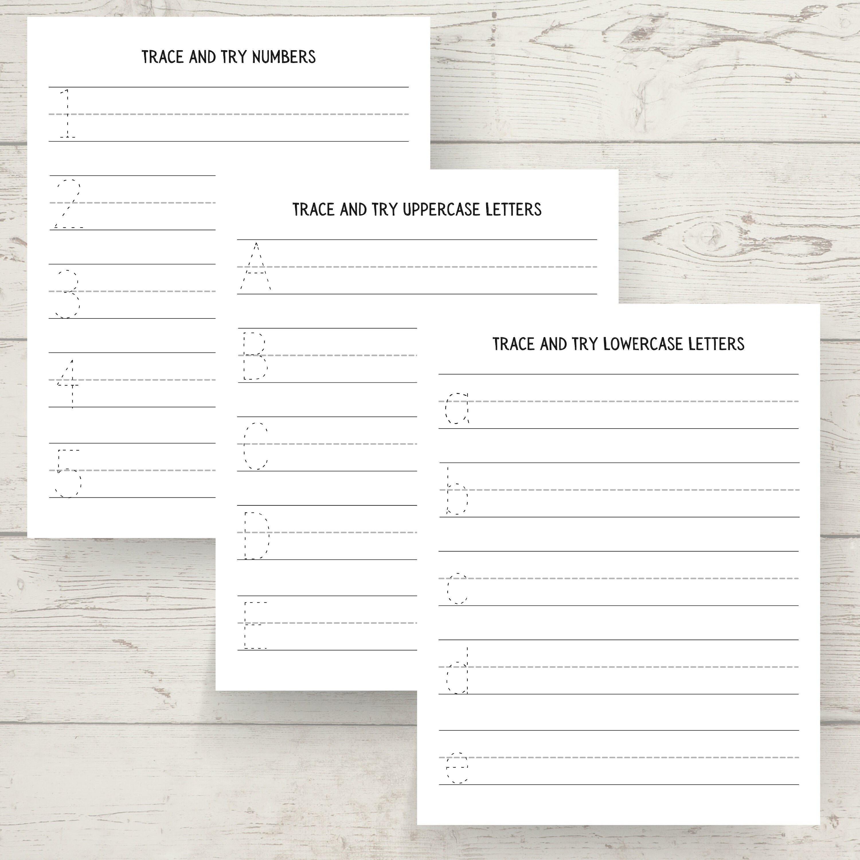 Printable Numbers and Letters Tracing Learning Activity Digital ...