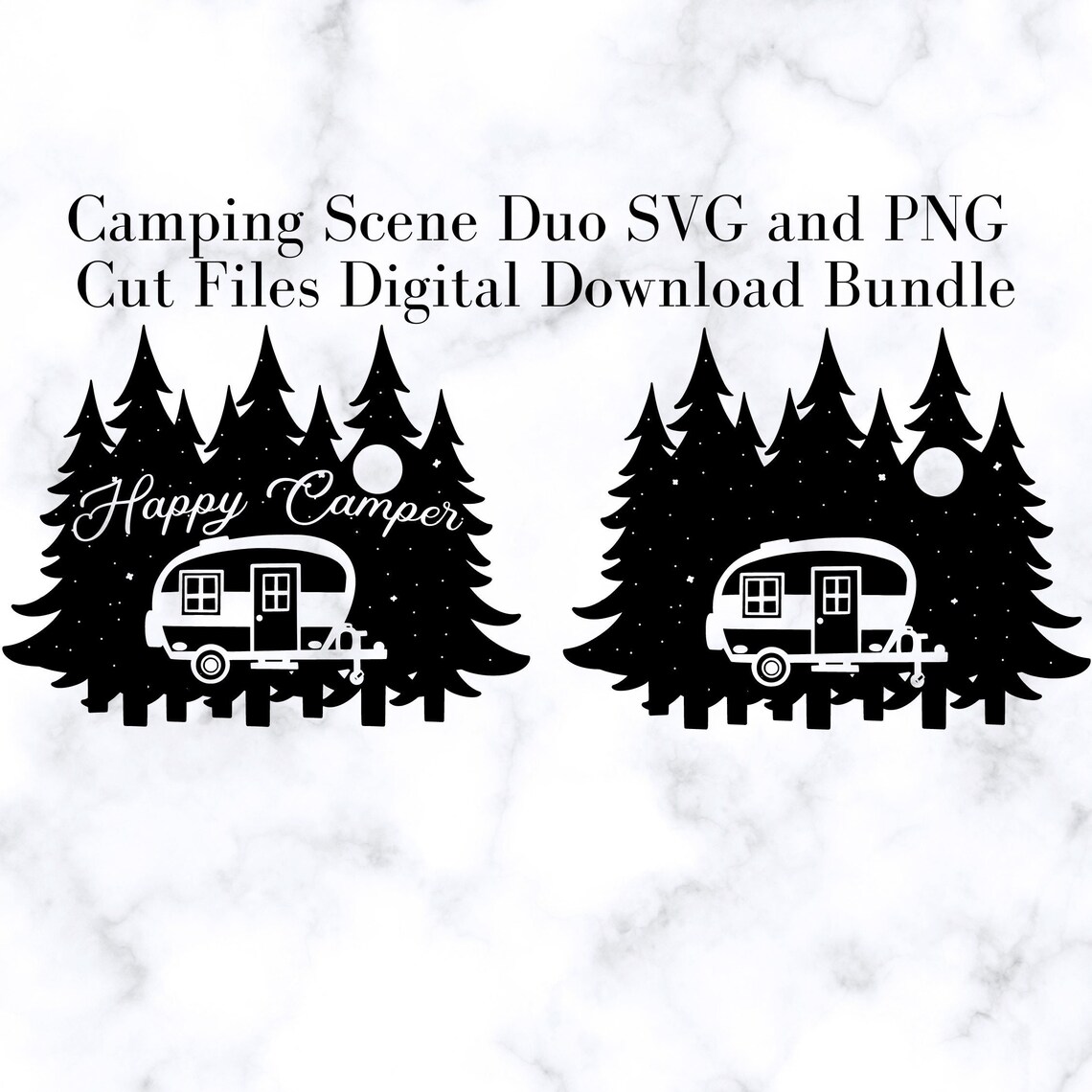 Camping Scene SVG and PNG Cut File Duo, Digital Download Bundle - Etsy