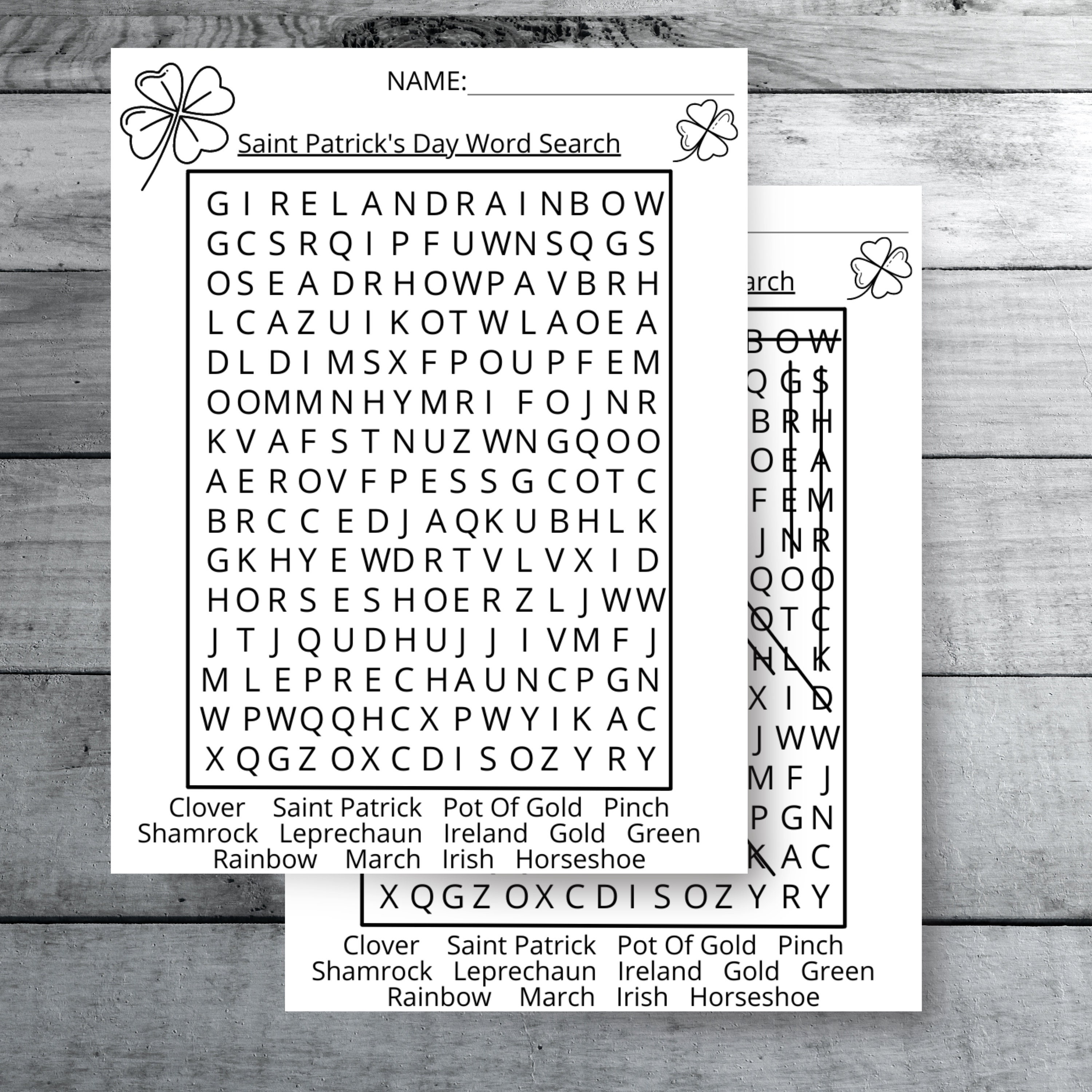 Saint Patrick's Day Word Search Puzzle, Printable Digital Download - Etsy