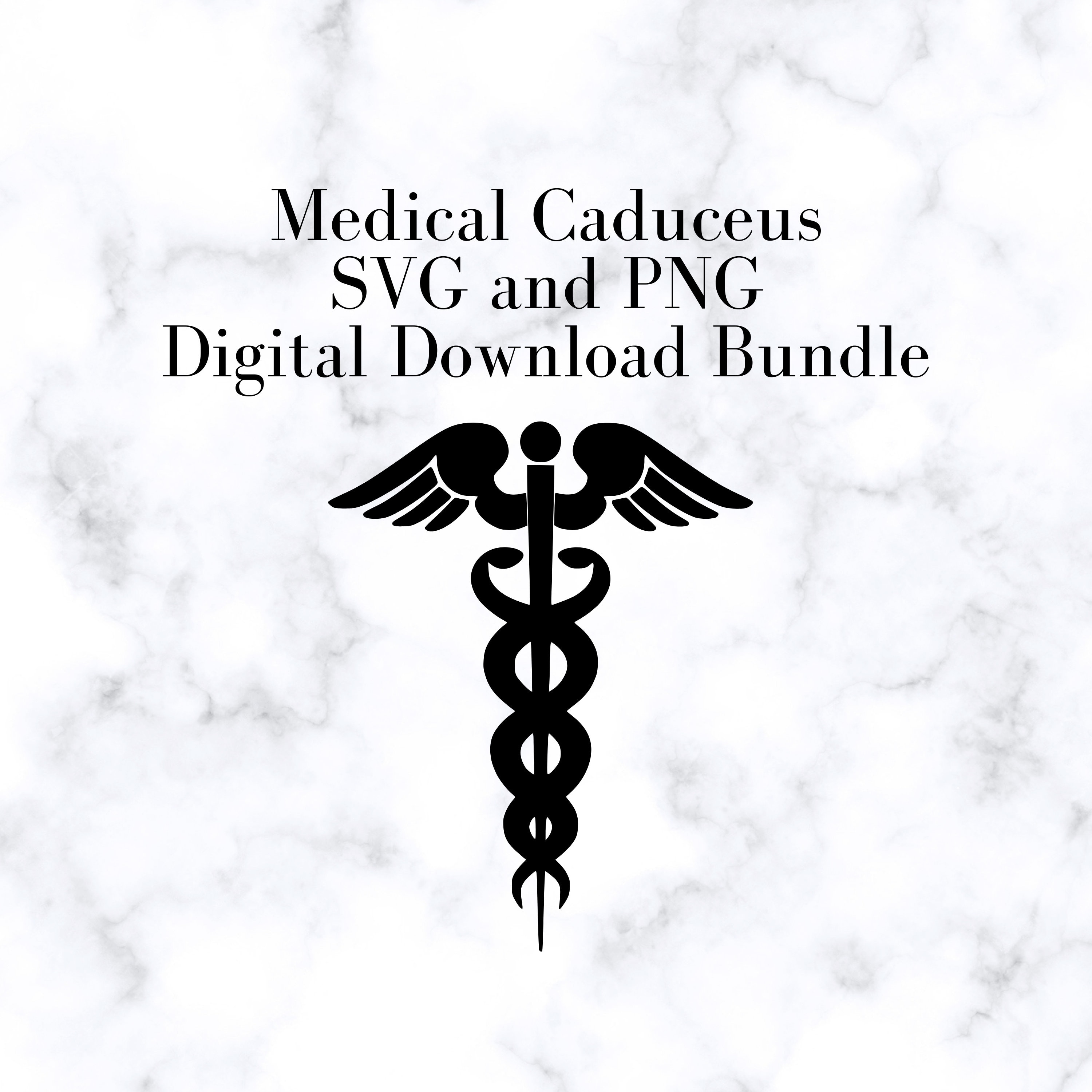 Medical Caduceus SVG and PNG Cut Files, Digital Download Bundle - Etsy