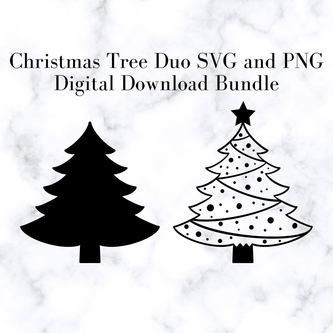 Christmas Tree Duo SVG and PNG Cut Files, Digital Download Bundle - Etsy