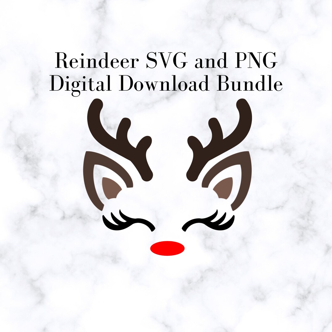 Reindeer SVG and PNG Cut Files, Digital Download Bundle - Etsy