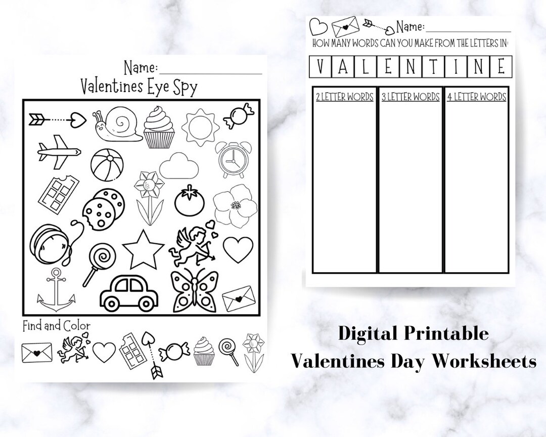 Valentines Day Learning Activity Bundle Printable Digital Download - Etsy