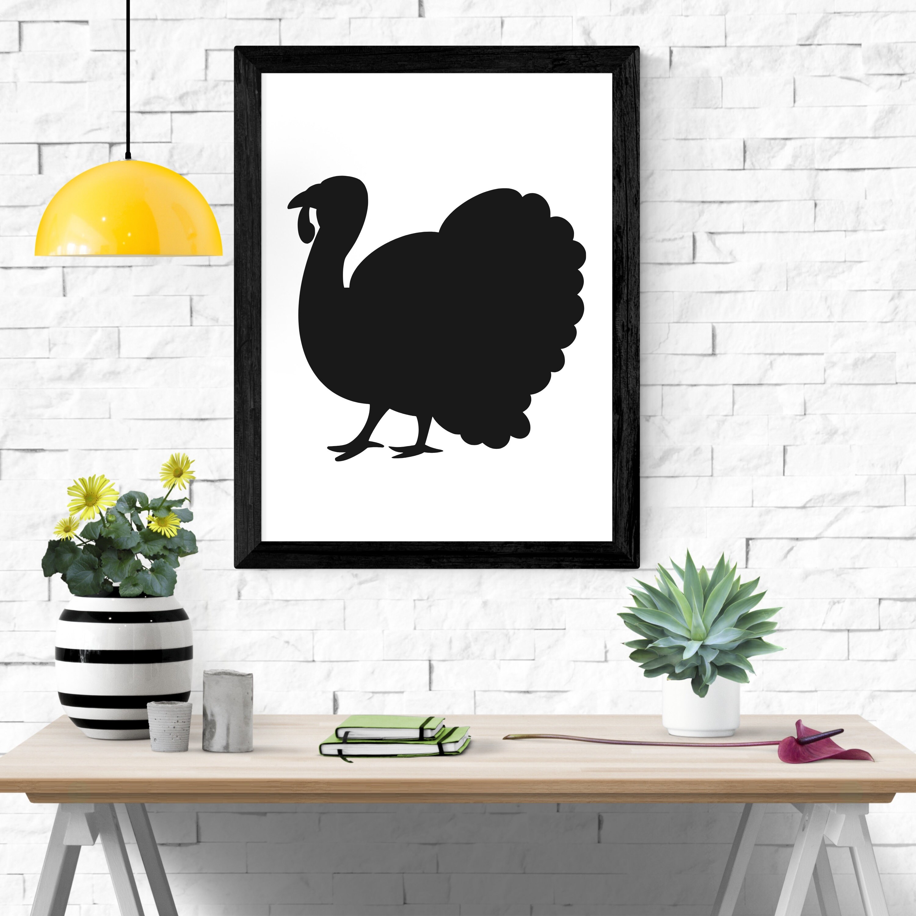Simple Thanksgiving Turkey Silhouette SVG and PNG Cut Files, Digital ...