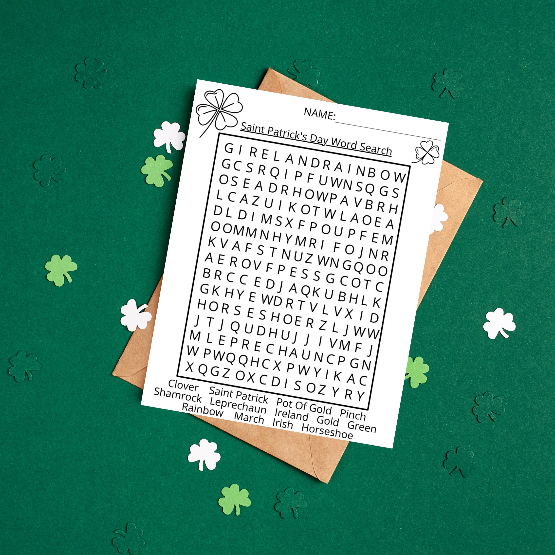 Saint Patrick's Day Word Search Puzzle, Printable Digital Download - Etsy