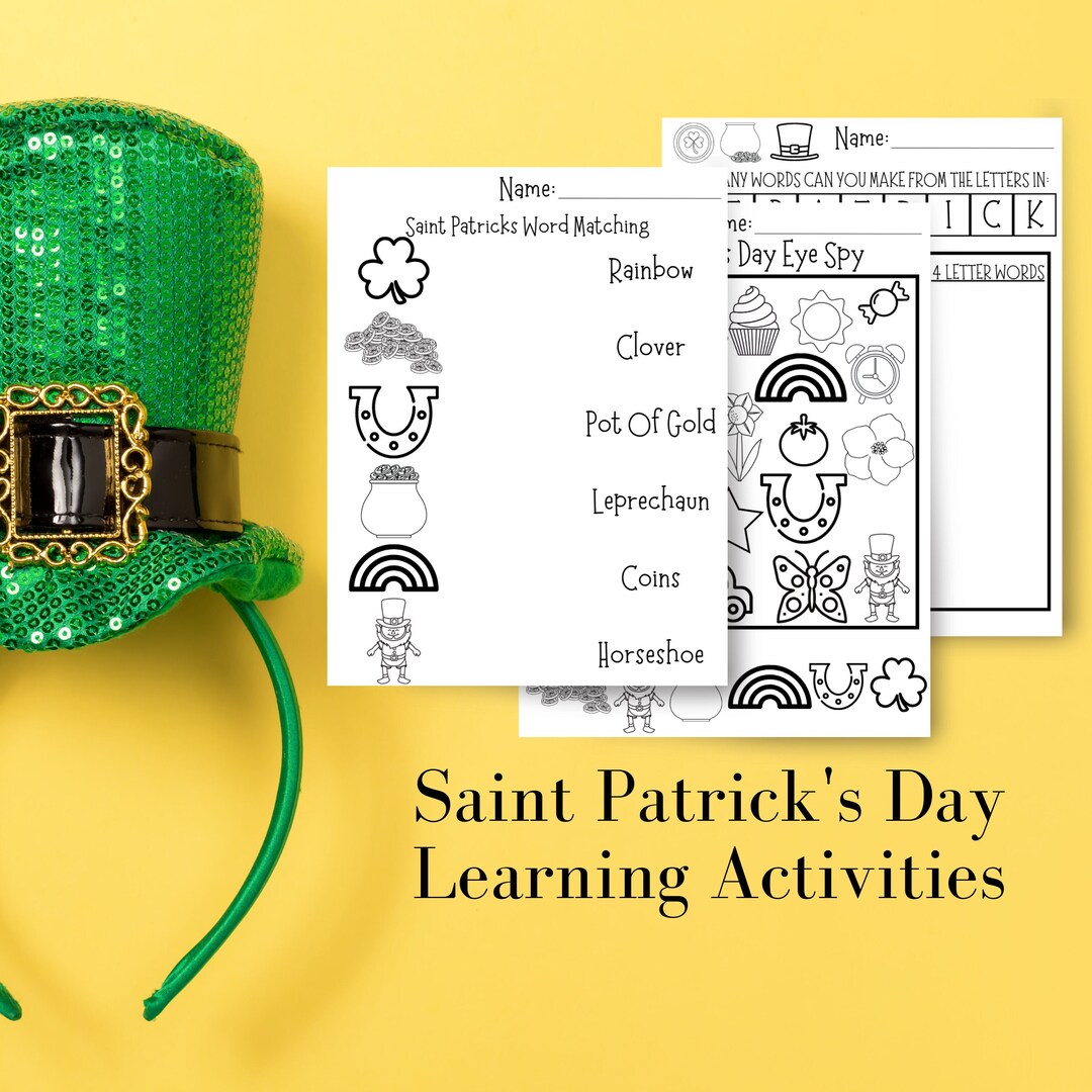 St Patricks Day Learning Activity Bundle, Printable Digital Download - Etsy