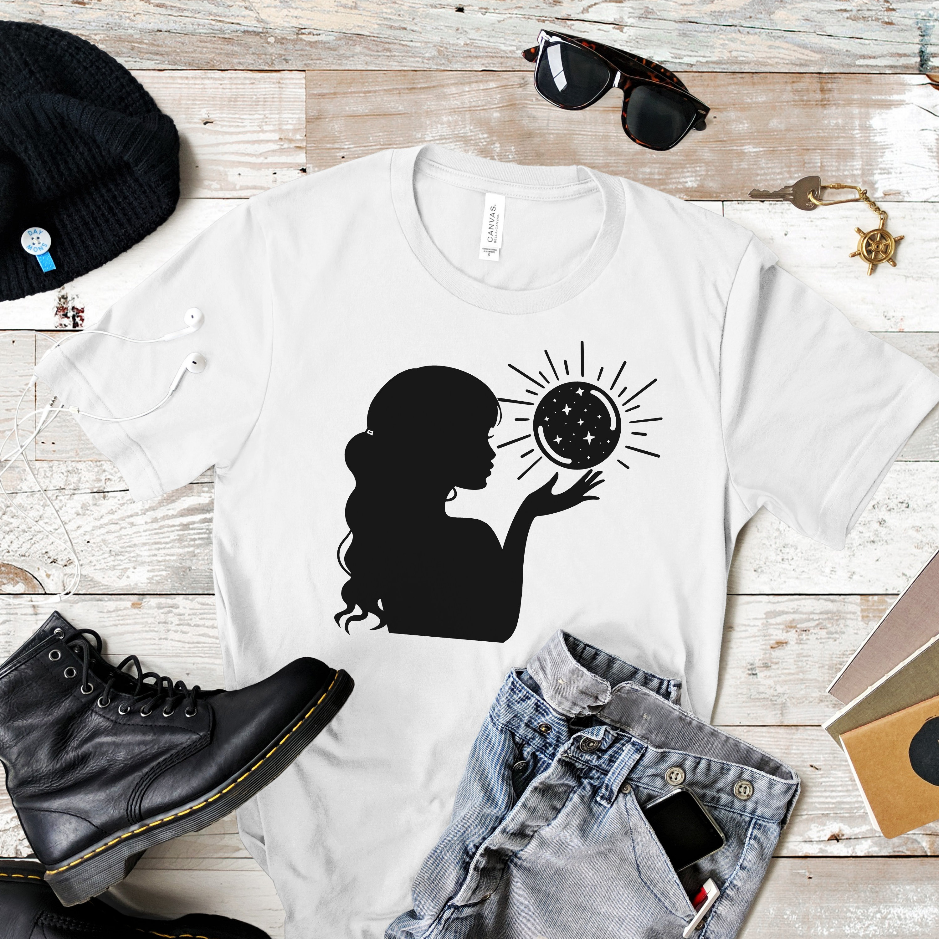 Witch and Crystal Ball SVG and PNG Cut Files, Digital Download Bundle ...