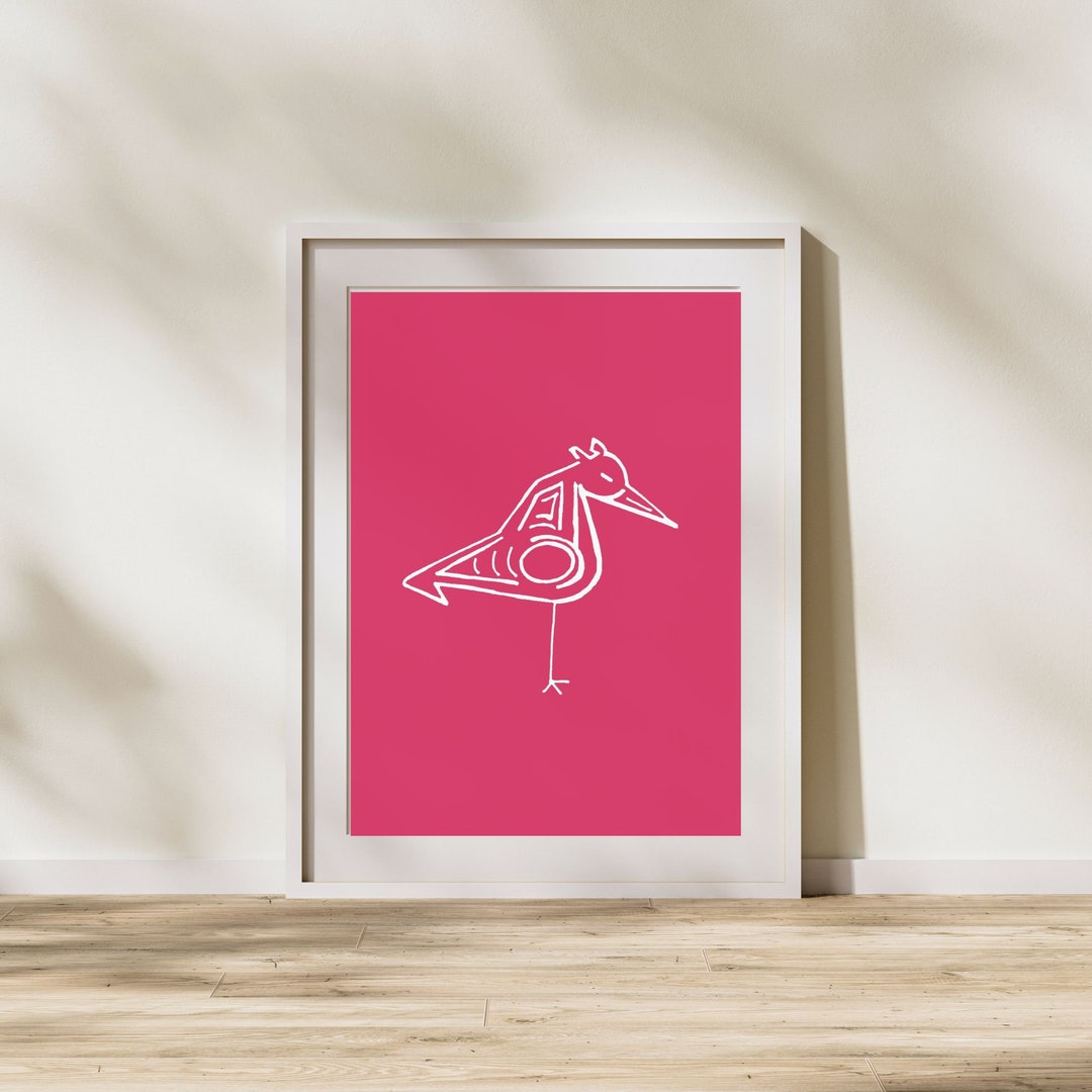 Taino Bird Printable Wall Art | Magenta | Various Sizes - Etsy