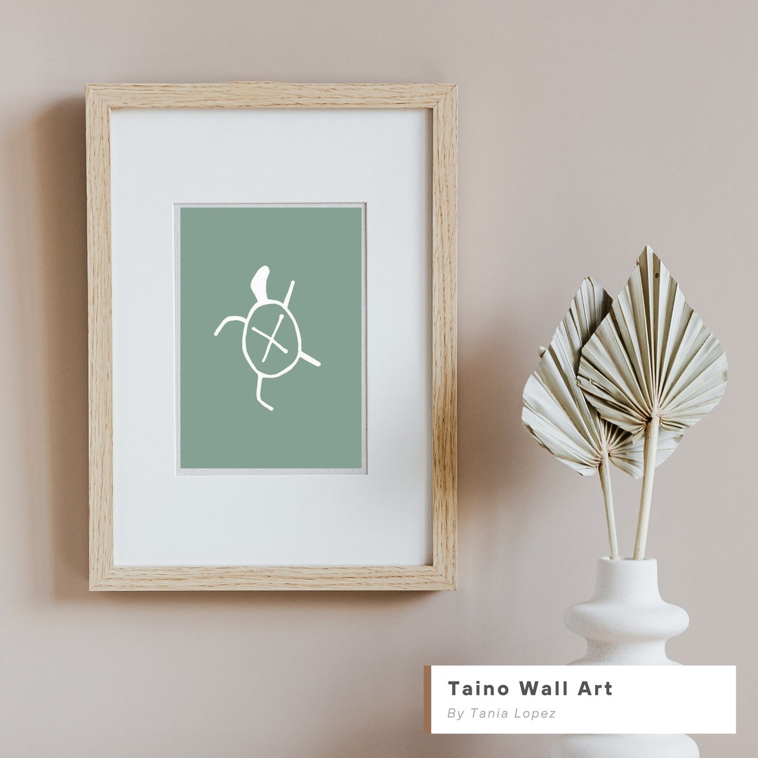Taino Turtle Printable Wall Art | Green | Various Sizes | Indigenous ...