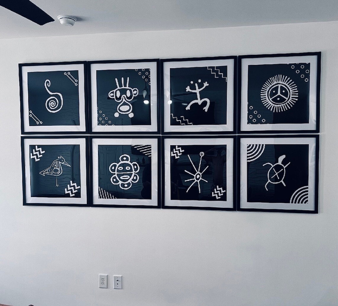 Taino Symbols Abstract Wall Art | Square DIGITAL Prints | Bundle of 12 ...