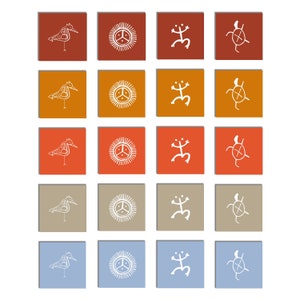 25 Taino Square Wall Art Bundle Vintage Color Palette Wall Art Digital ...