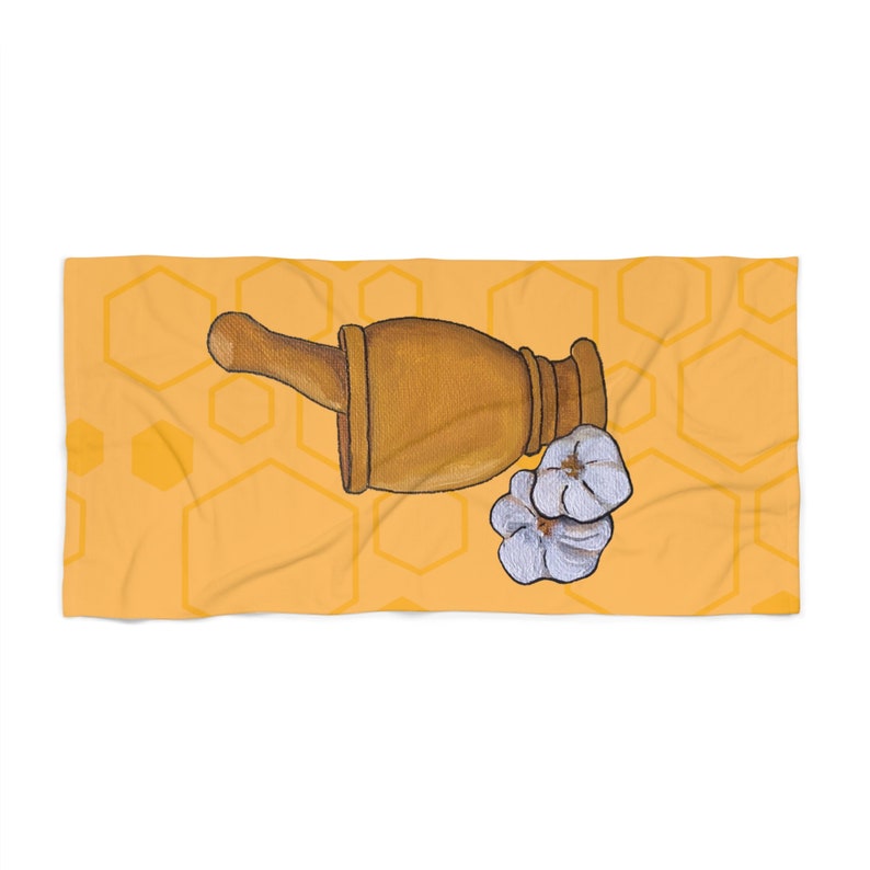 Pilon Amarillo Beach Towel | Yellow Beach Towel | Puerto Rican Art by ...