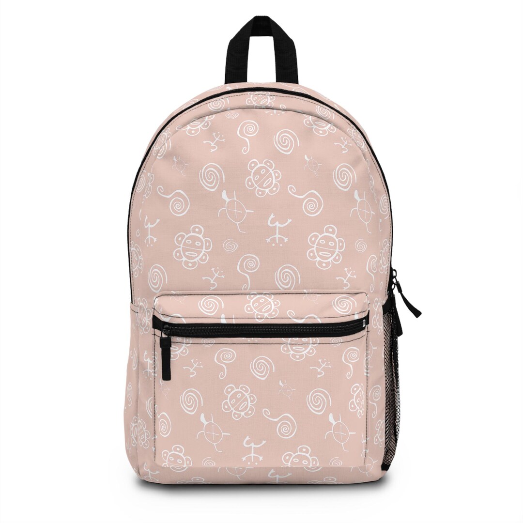 Light Pink Backpack Taino Symbols Bookbag School Backpack Puerto Rico ...