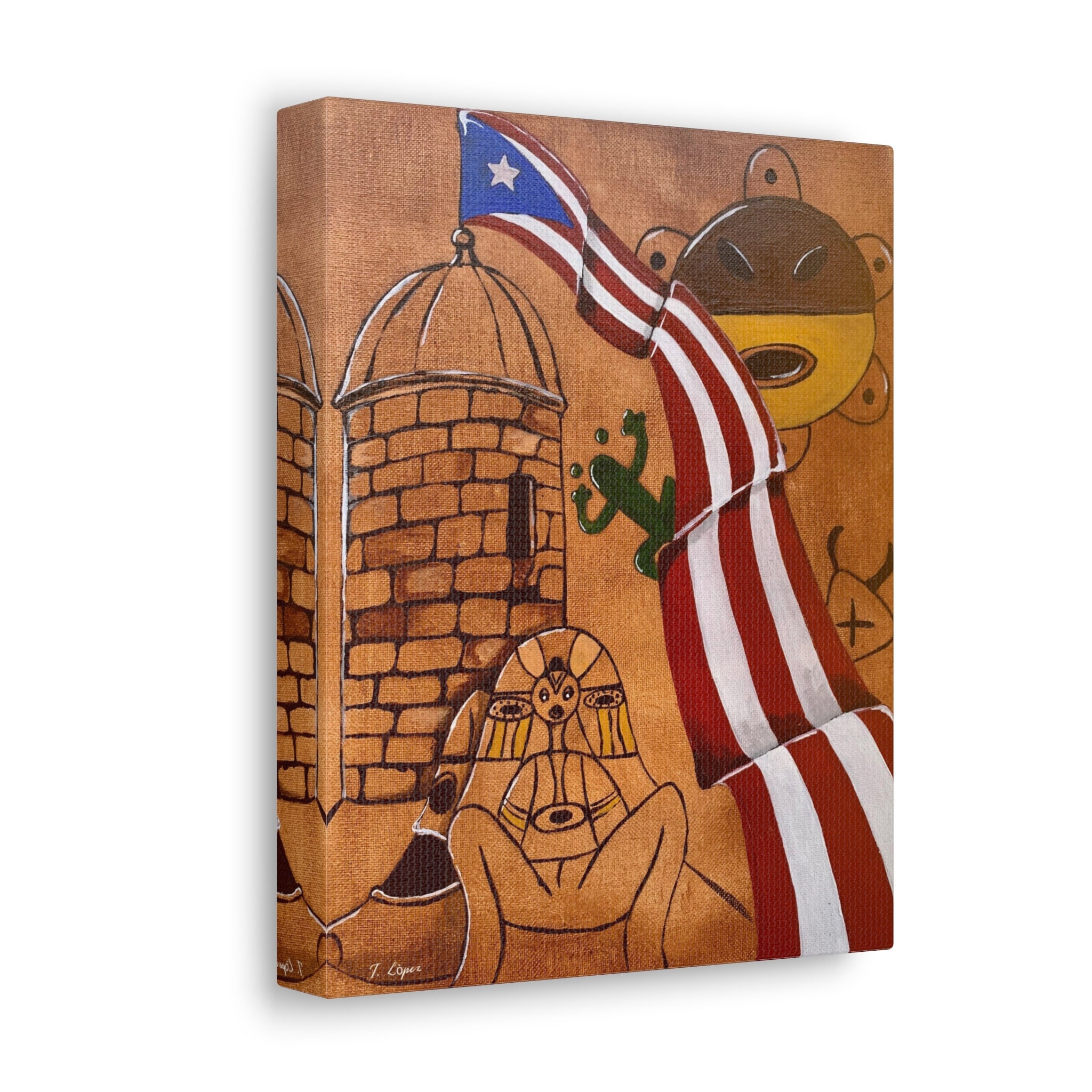 Puerto Rican Taino Wall Art Canvas Gallery Wraps Boricua Flag Art Taino ...