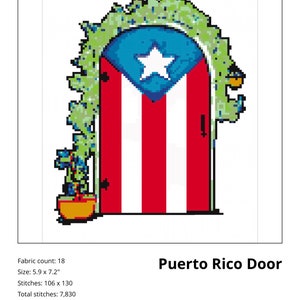 Puerto Rico Door Cross Stitch Chart - Etsy