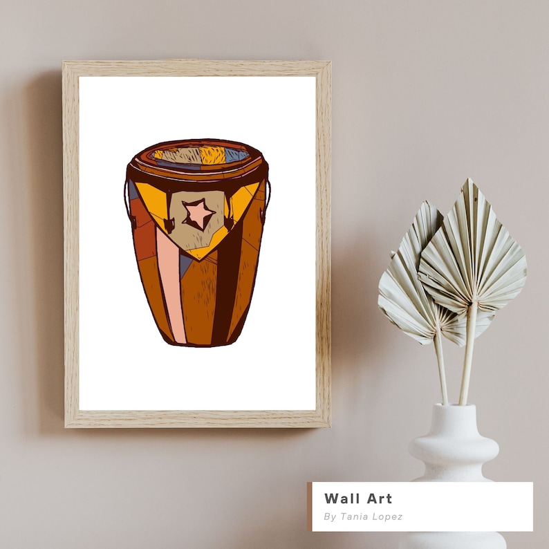 Conga Boricua Boho Palette Printable Wall Art Various - Etsy