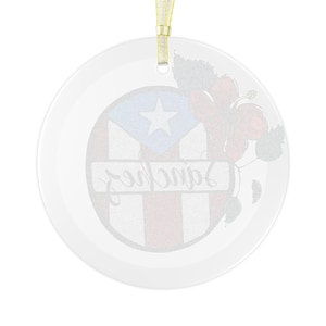 Sanchez Last Name Puerto Rico Flag Glass Ornament | Boricua Flag ...