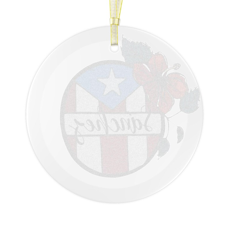 Sanchez Last Name Puerto Rico Flag Glass Ornament | Boricua Flag ...