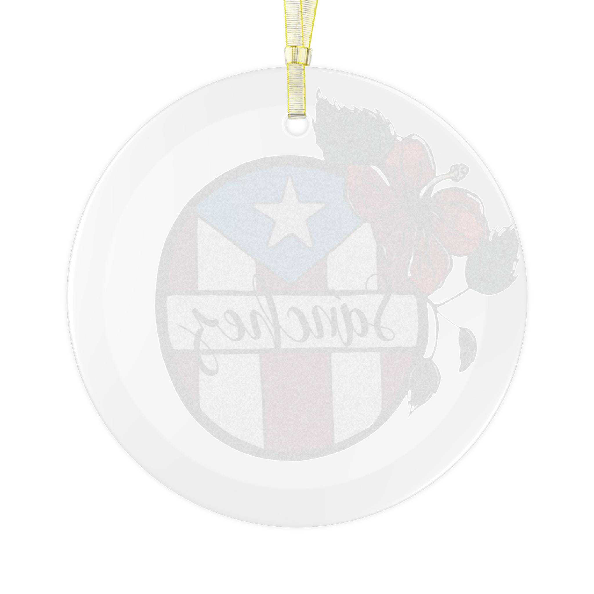 Sanchez Last Name Puerto Rico Flag Glass Ornament | Boricua Flag ...