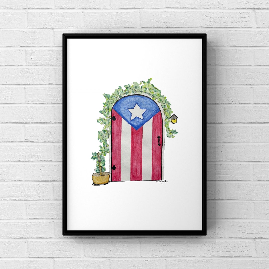 Puerto Rico Garden Door Puerto Rico Flag Printable Wall - Etsy