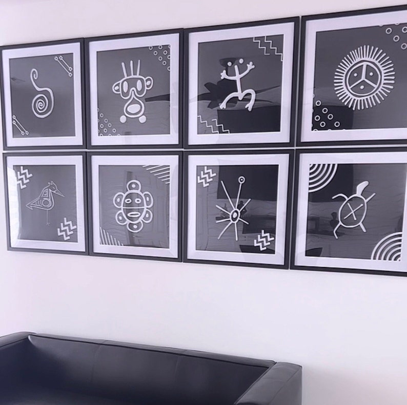 Taino Symbols Abstract Wall Art | Square DIGITAL Prints | Bundle of 12 ...