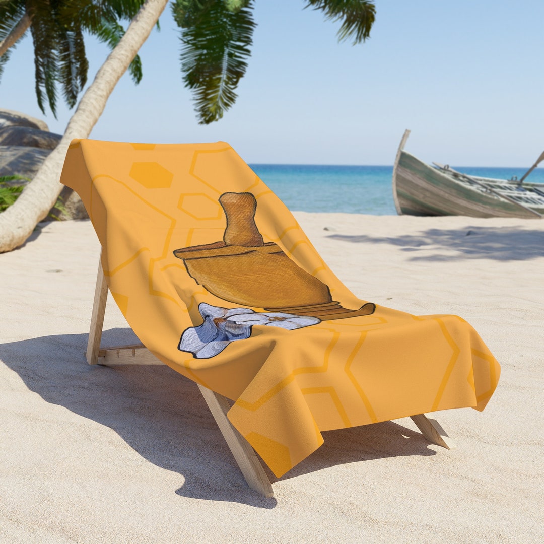 Pilon Amarillo Beach Towel | Yellow Beach Towel | Puerto Rican Art by ...