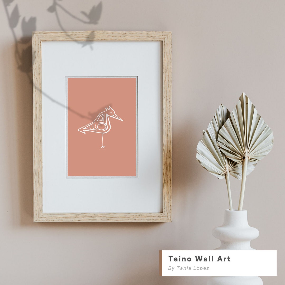 Taino Bird Art Print in Various Sizes| Muted Clay | Neutral Color - Etsy