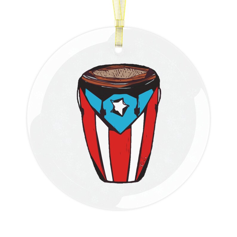 Conga Boricua Glass Ornament Puerto Rico Flag Ornament Ornamento De ...