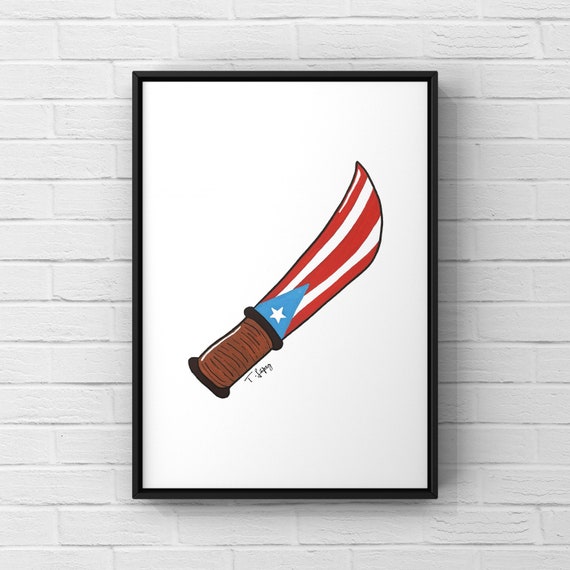 Machete Boricua Puerto Rico Flag Printable Wall Art - Etsy