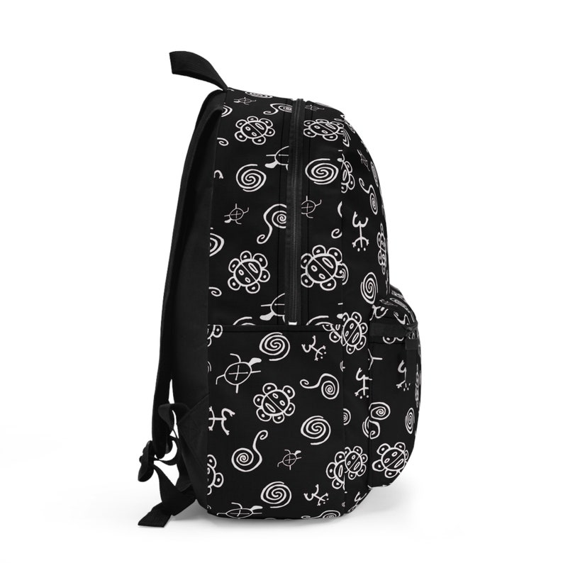 Black and White Backpack Taino Symbols Bookbag School Backpack Black Back Pack Puerto Rico Gifts ...