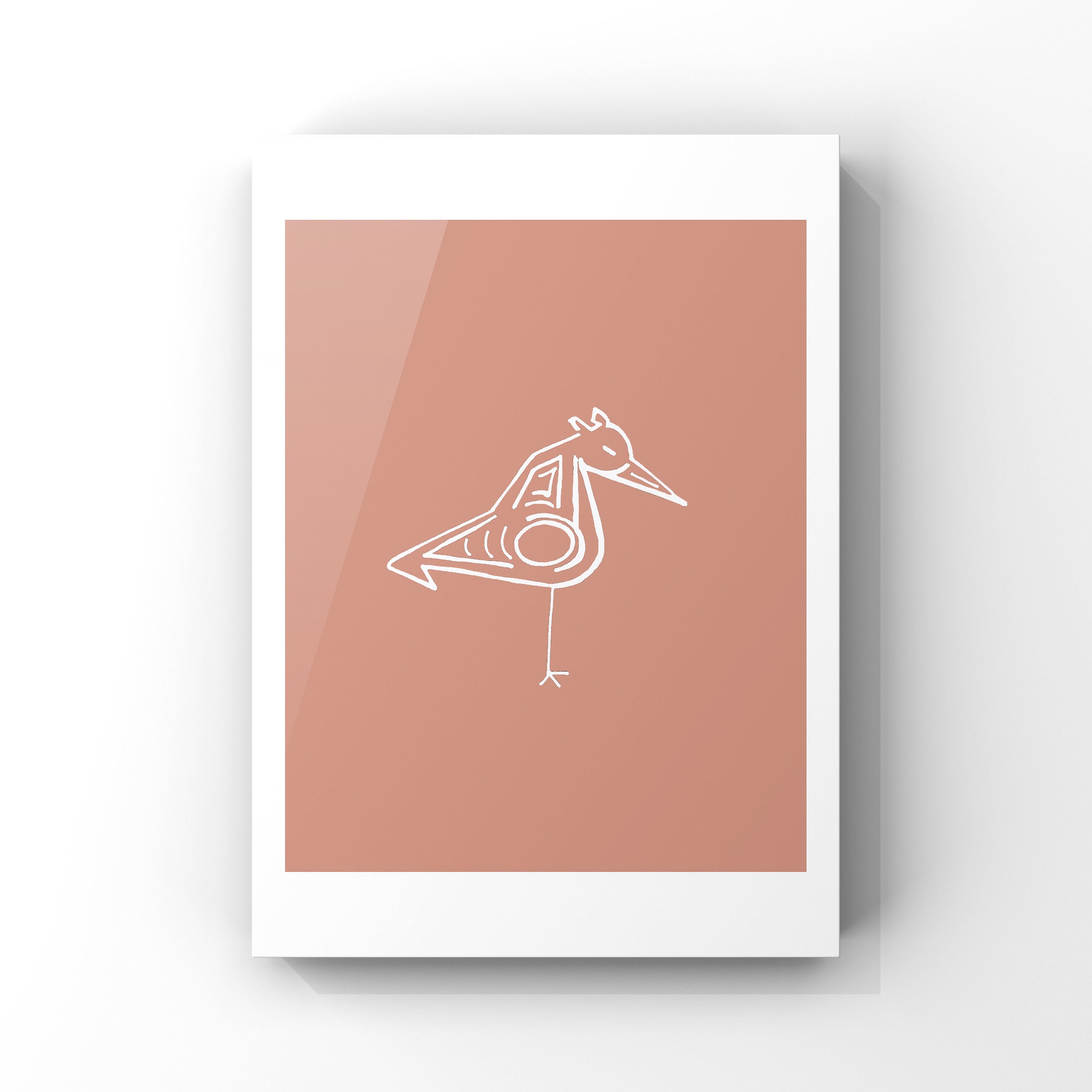 Taino Bird Art Print in Various Sizes Muted Clay Neutral Color - Etsy