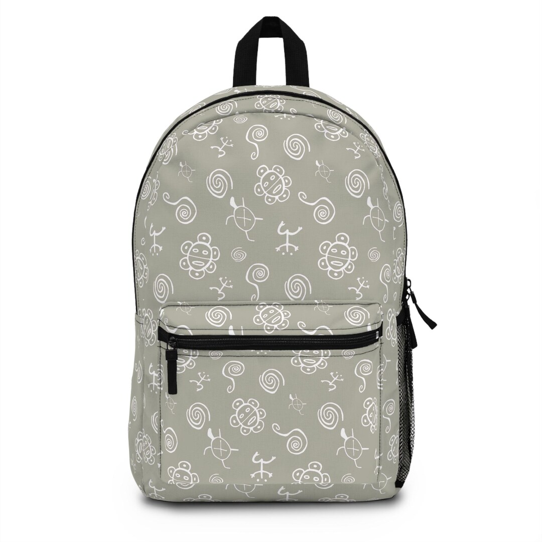 Agate Gray Backpack Taino Symbols Bookbag School Backpack Puerto Rico ...