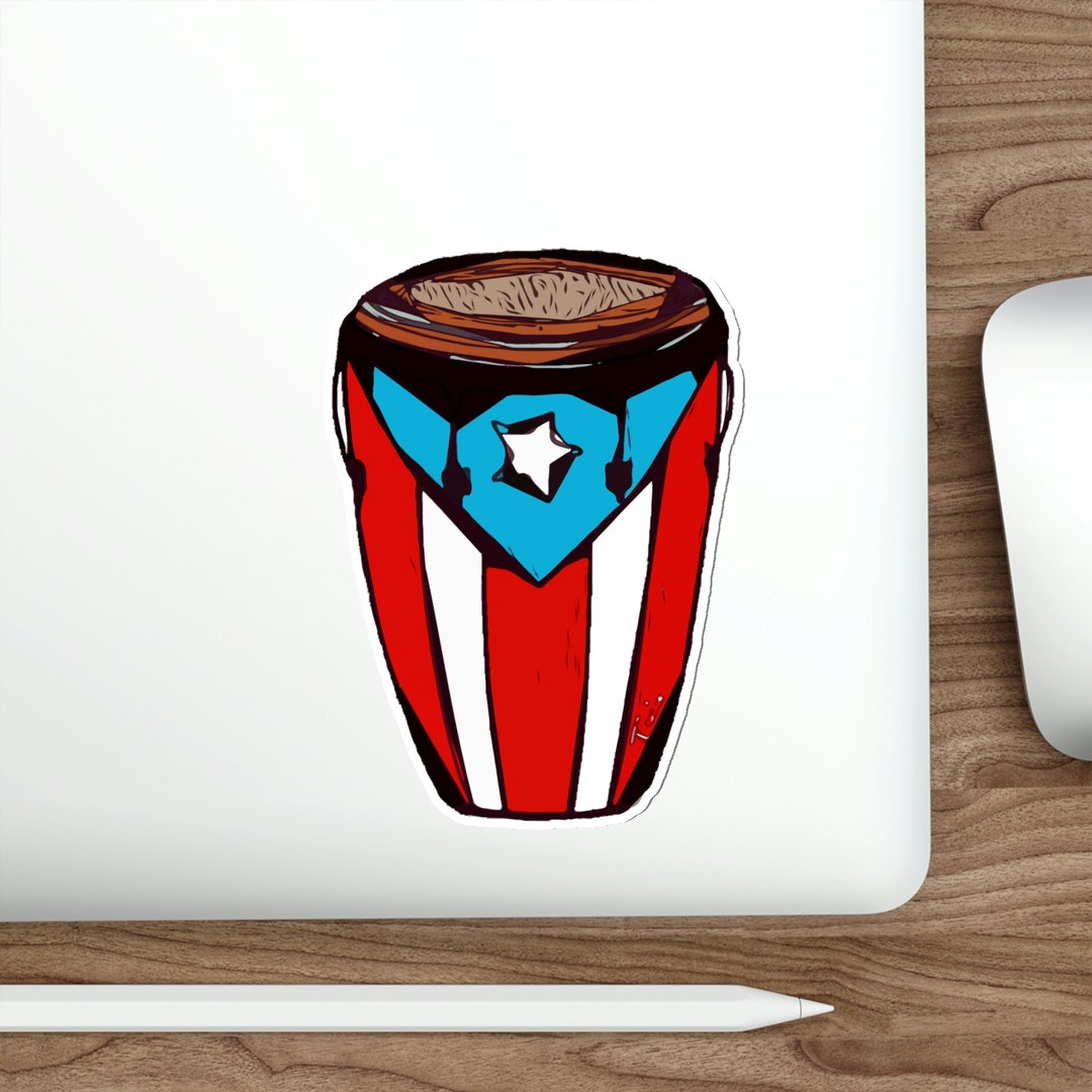 Conga Boricua Die-cut Sticker | Puerto Rico Sticker | Boricua Flag ...