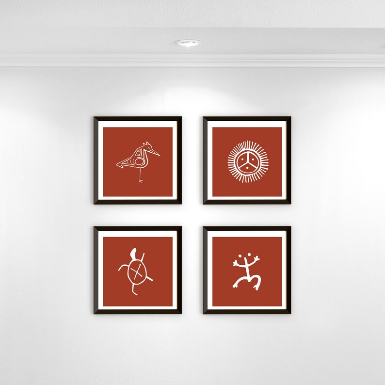 25 Taino Square Wall Art Bundle Vintage Color Palette Wall Art Digital ...